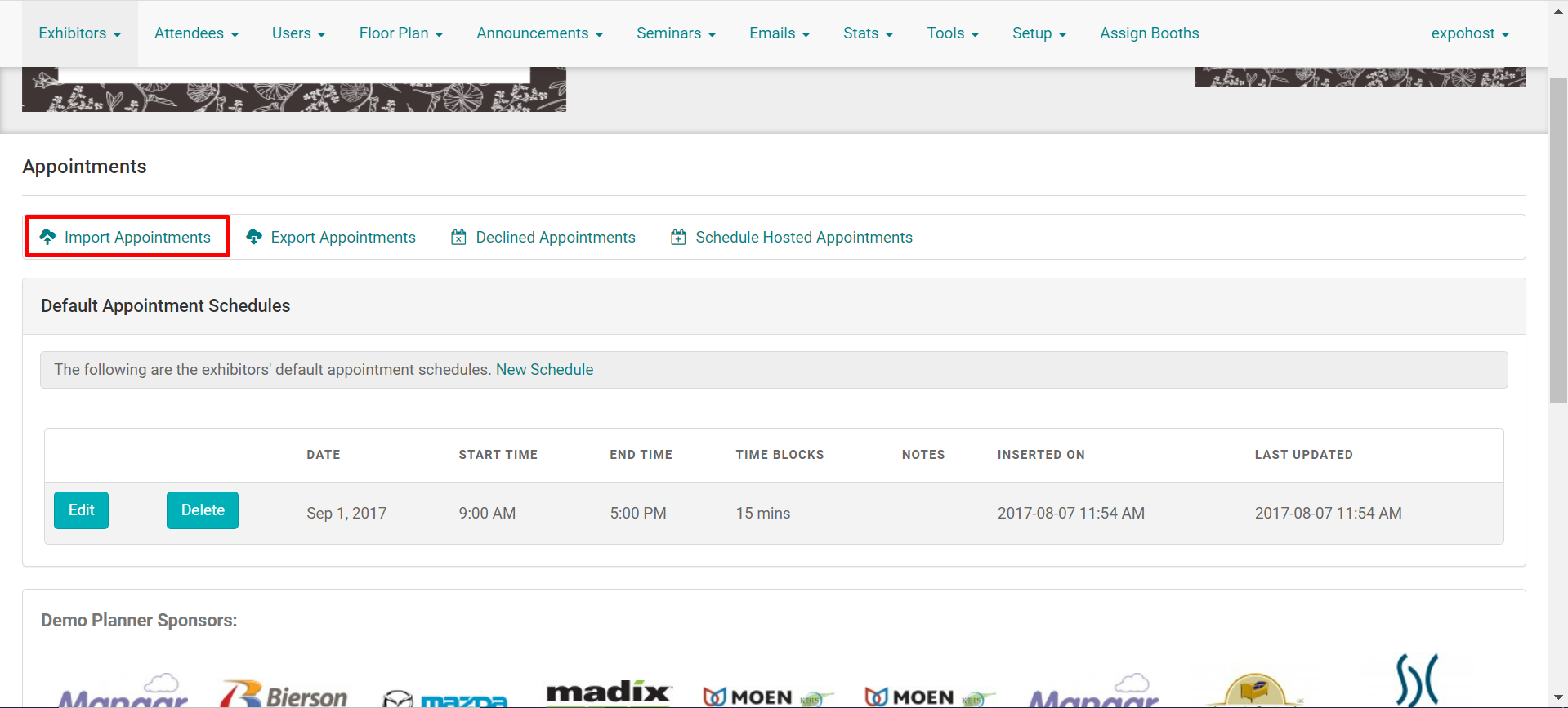 Import Appointment Schedules with a Spreadsheet – GoExpo - Sales Wiki
