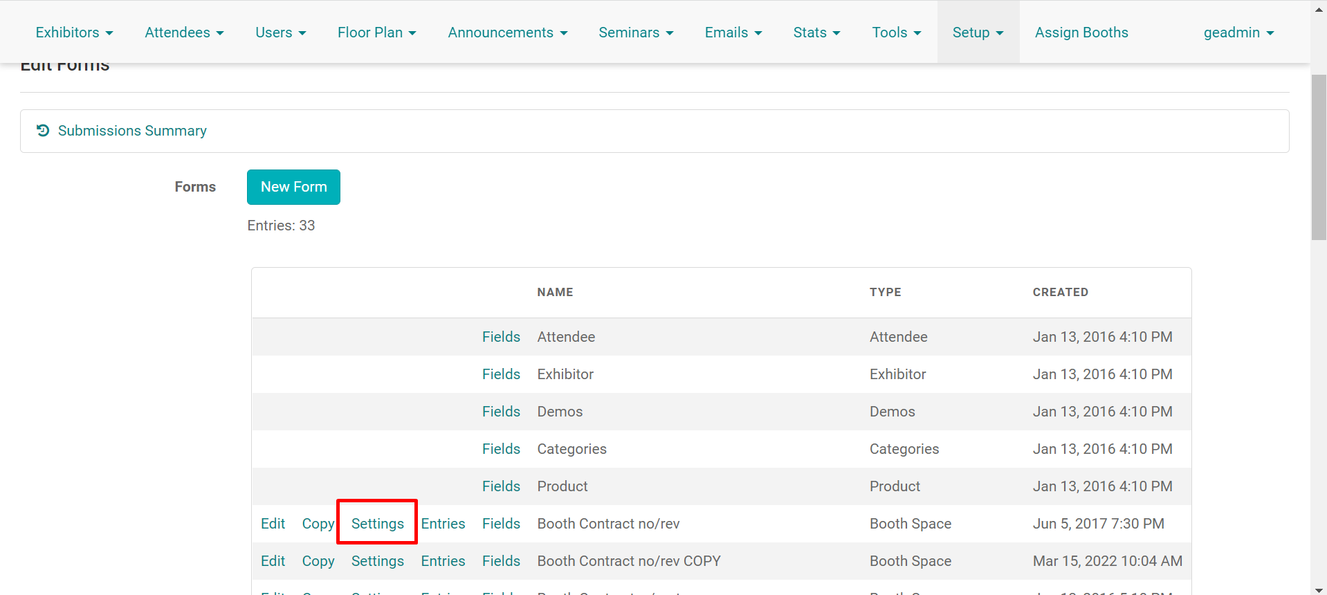 Booth Space Form Settings – GoExpo - Sales Wiki